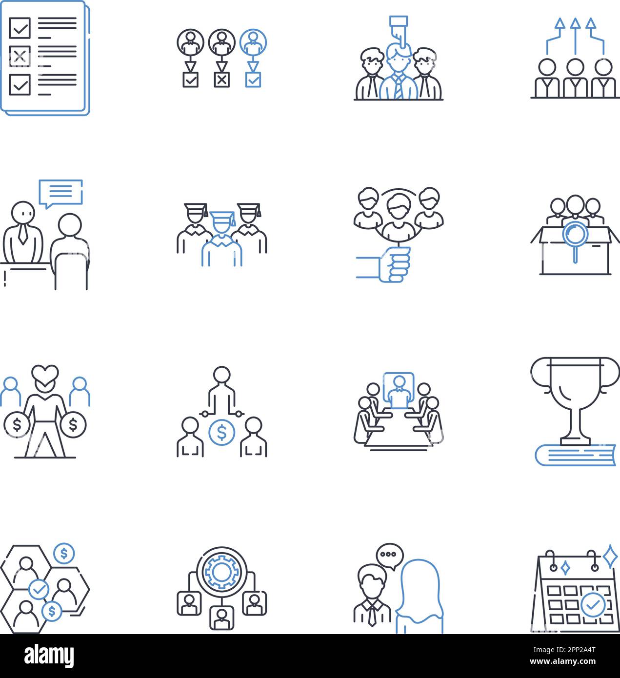 Linked-ties line icons collection. Professionalism, Nerking ...