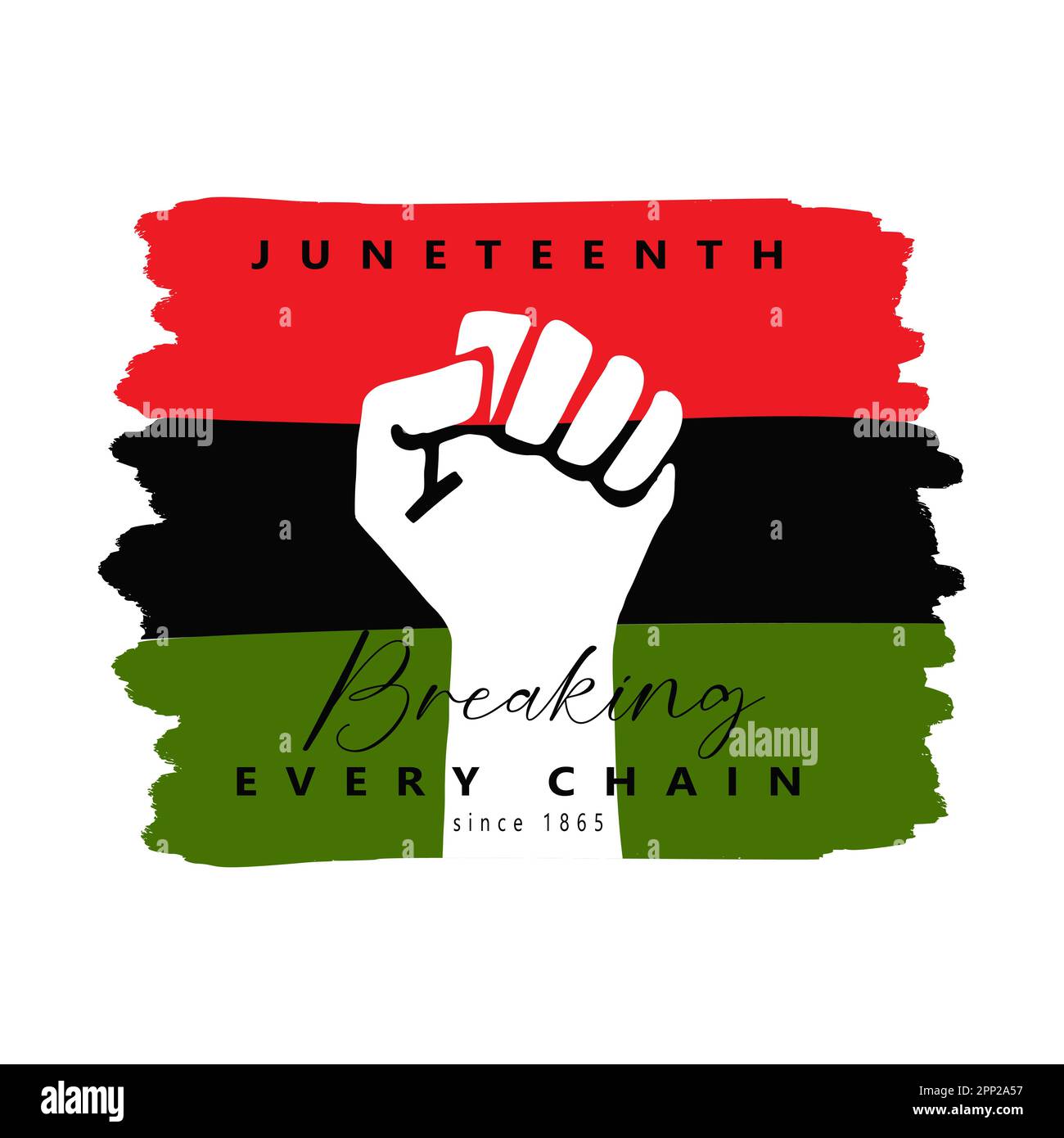 Juneteenth. Breaking every chain. Silhouette Of Clenched fist on a ...