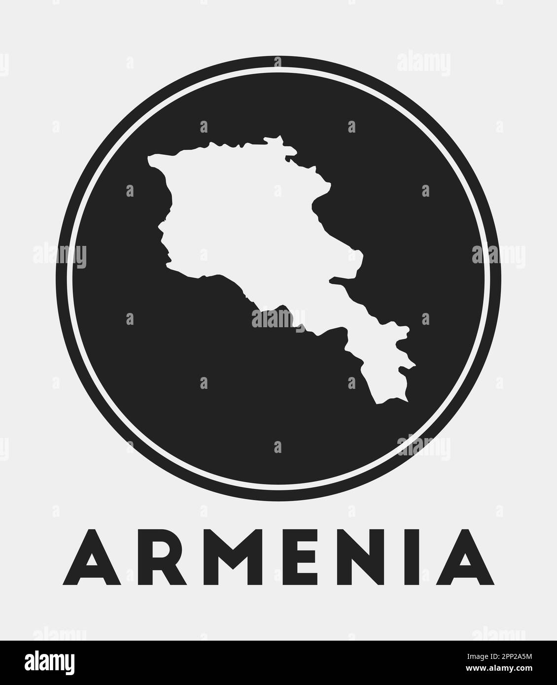 Armenia icon. Round logo with country map and title. Stylish Armenia ...