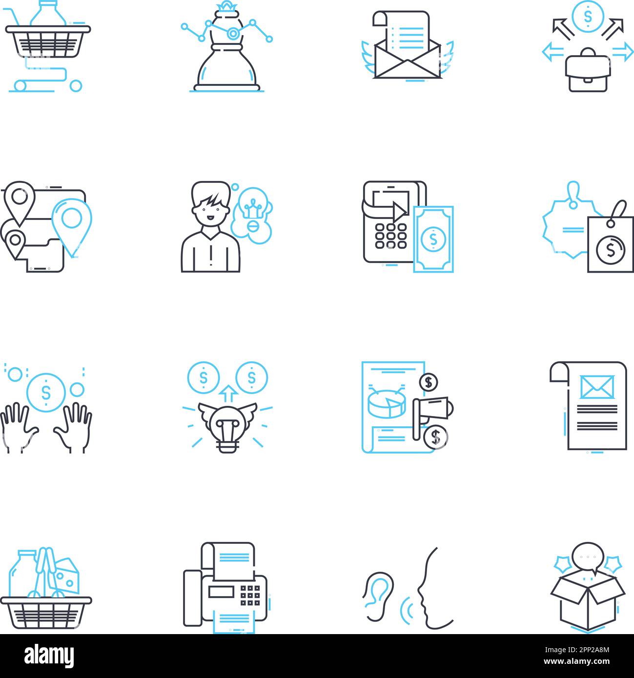 Business transactions linear icons set. Exchange, Payment, Transaction ...