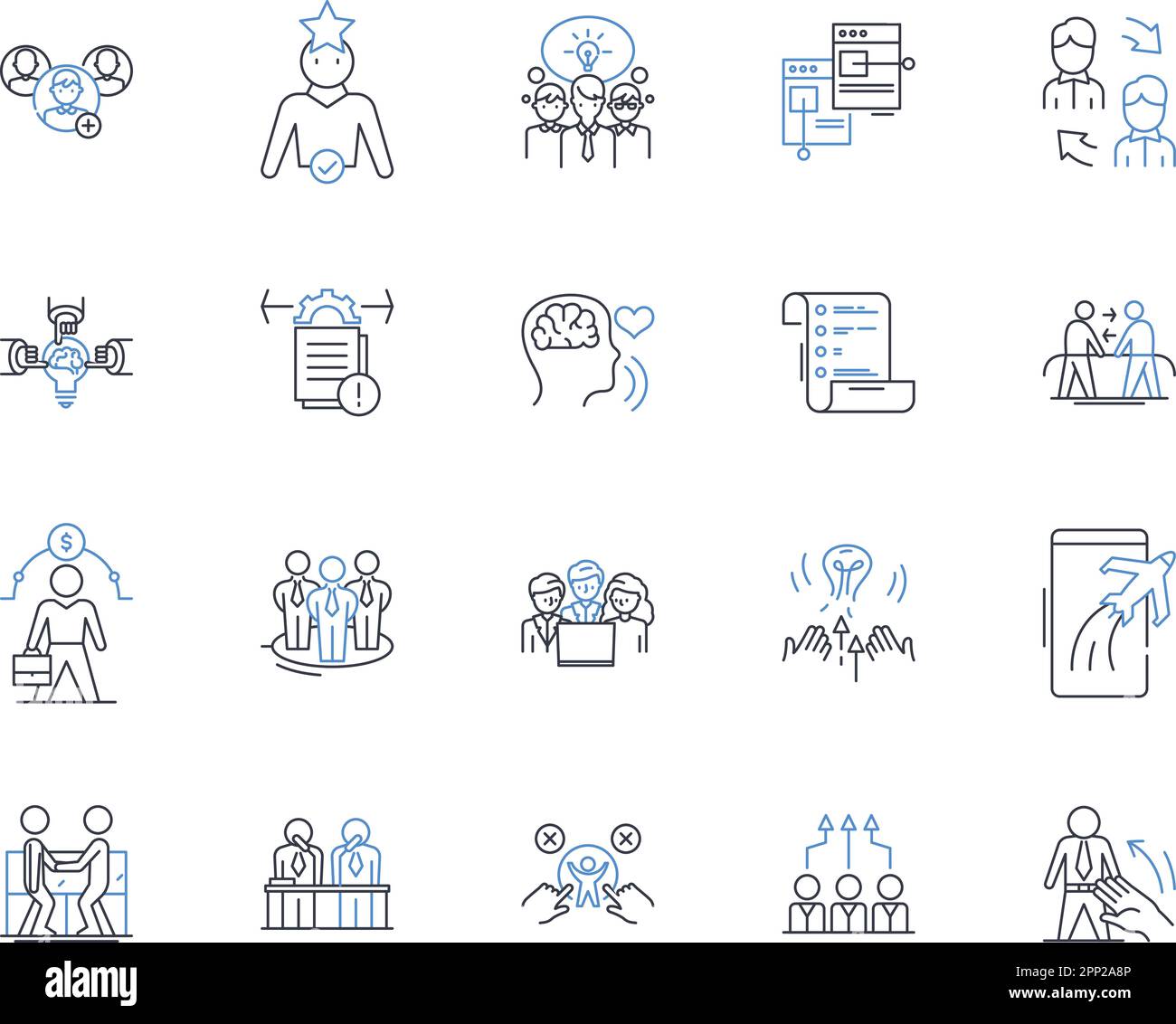 Agency team line icons collection. Collaboration, Synergy, Trust ...