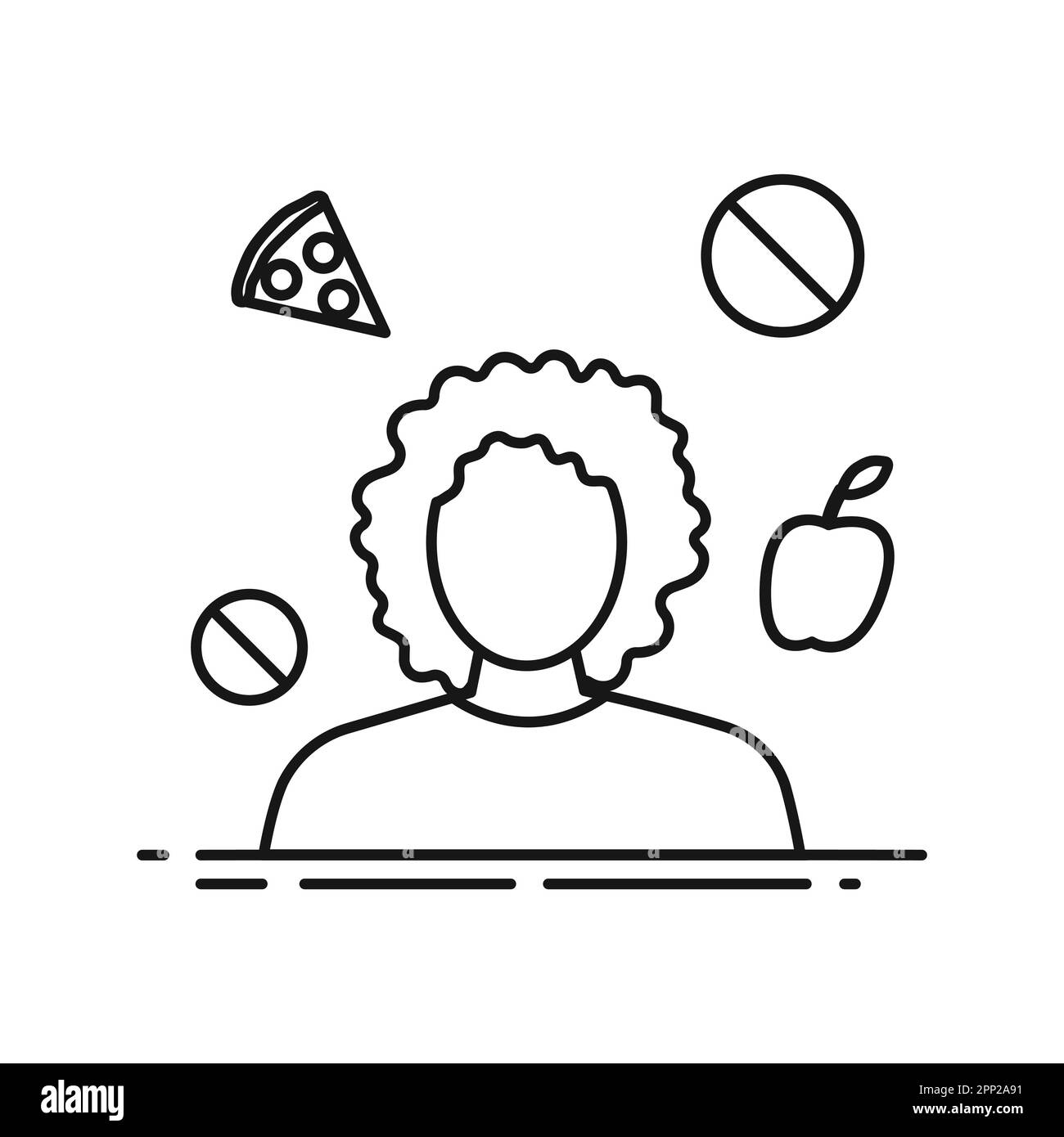 Diet sign. It is forbidden to eat fast food. Healthy food icon Stock ...