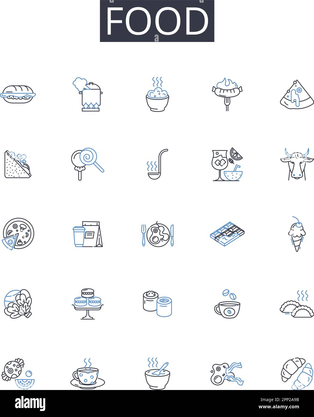 Food line icons collection. Beverage, Cuisine, Grub, Nourishment ...