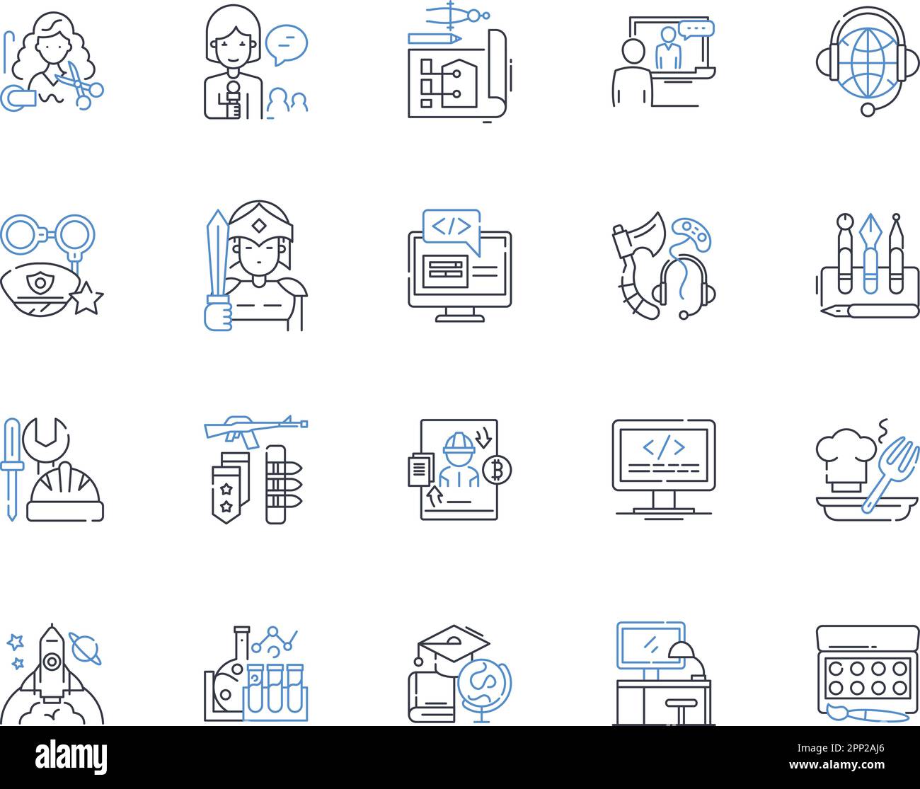 Digital Nomad line icons collection. Freedom, Travel, Flexibility ...