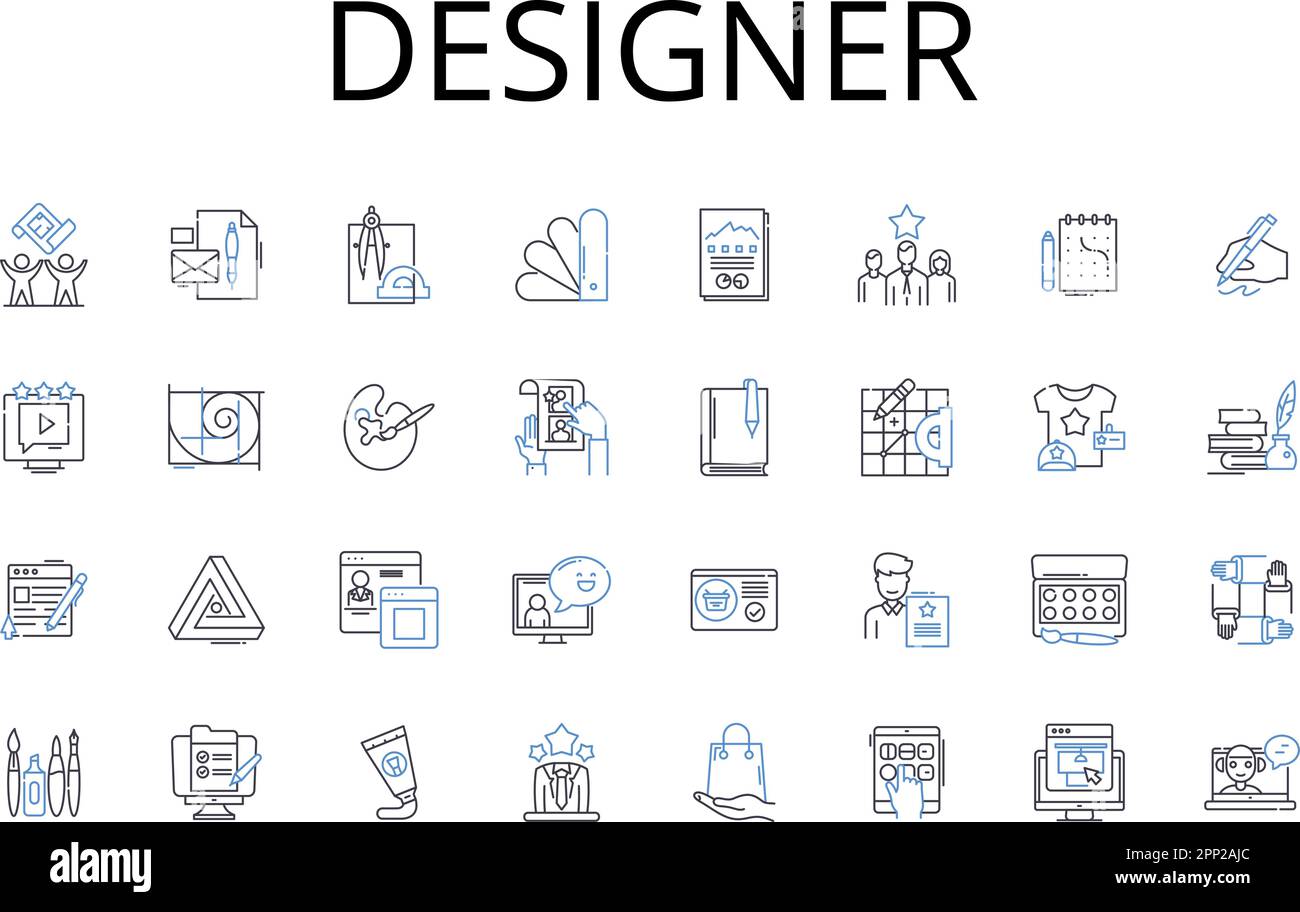 Designer line icons collection. Creator, Stylist, Architect, Artist ...