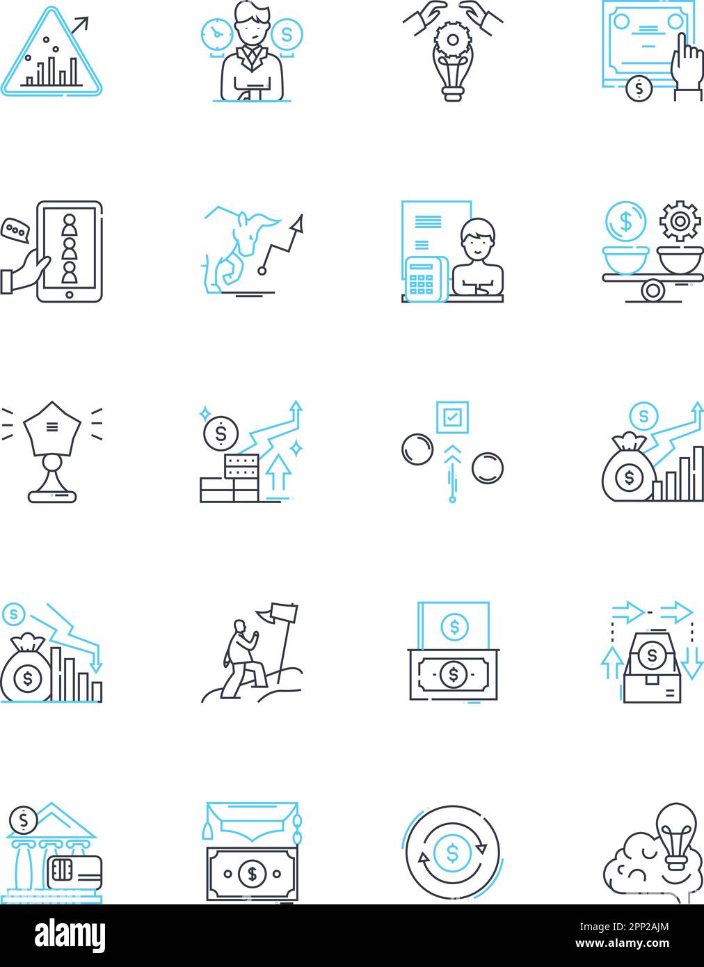 Property tax linear icons set. Assessment, Appraisal, Deduction ...