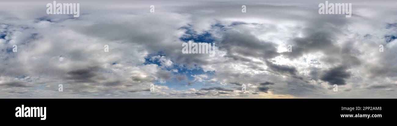 overcast skydome with cumulus clouds as seamless hdri 360 panorama with ...