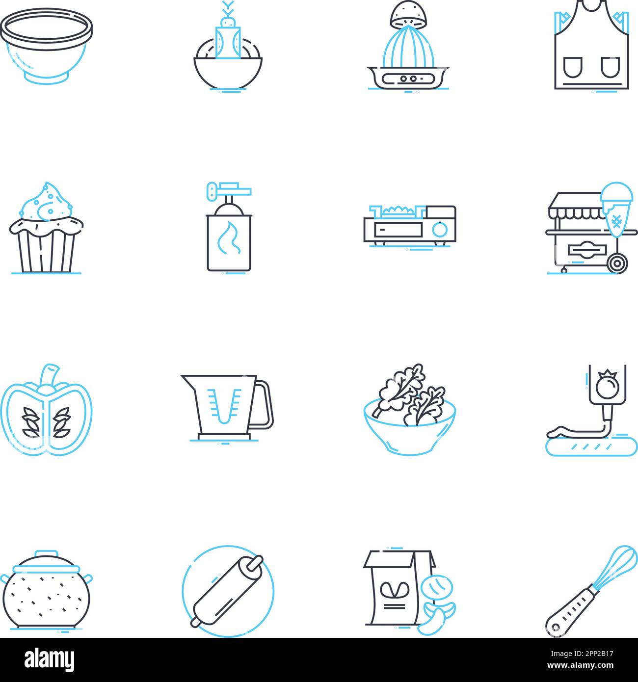 Comfort cooking linear icons set. Warmth, Nourishment, Coziness, Homey ...