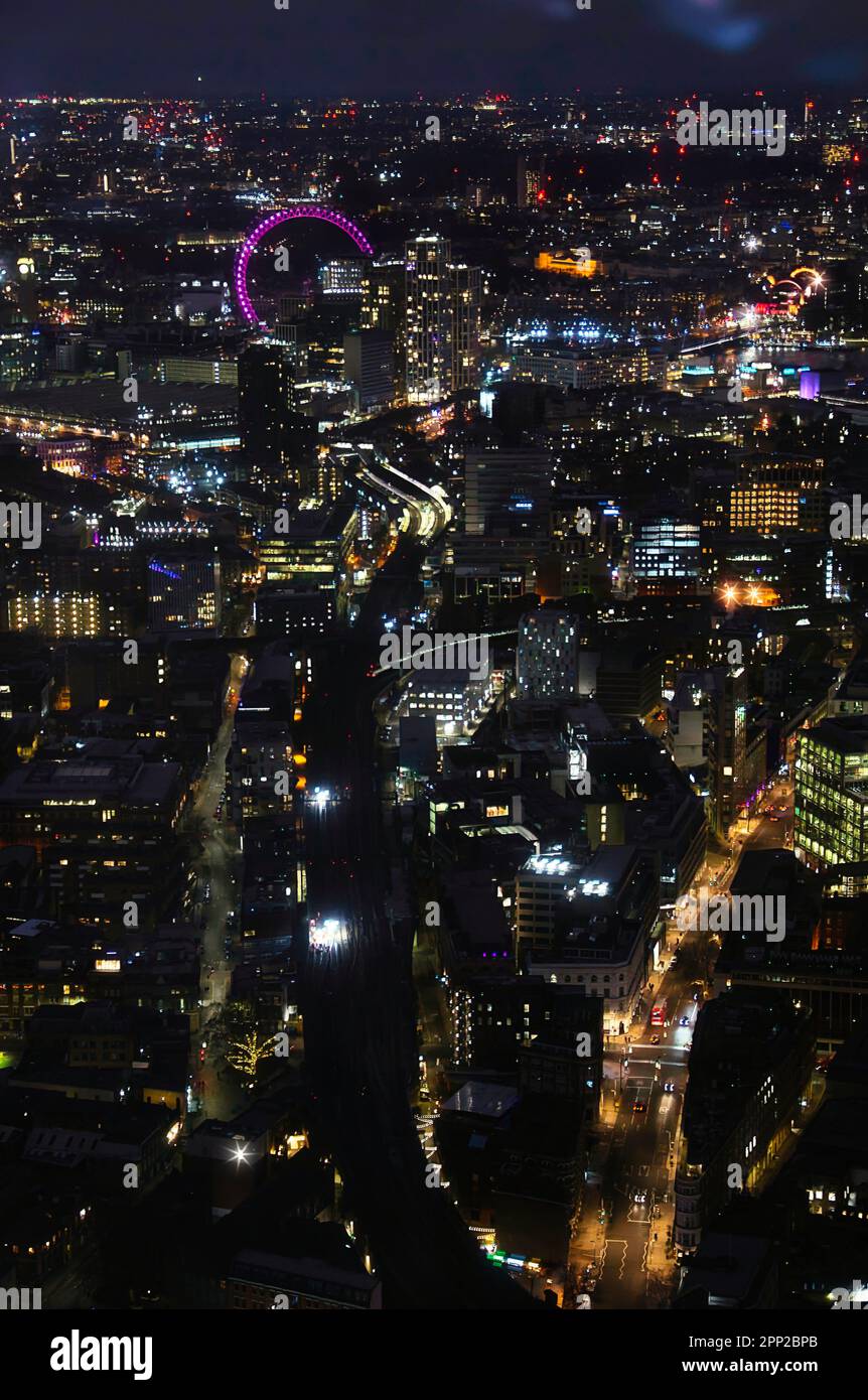 12 February 2023 Emgland, United Kindgdom - London's Eye from above ...