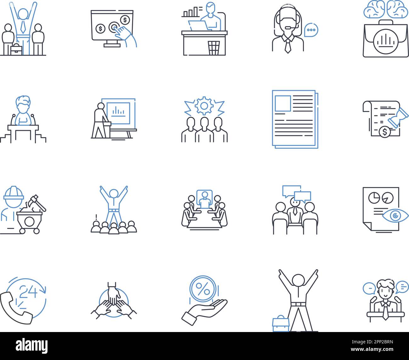 Personnel presence line icons collection. Staffing, Employees, Workers, Team, Personnel, Group ...