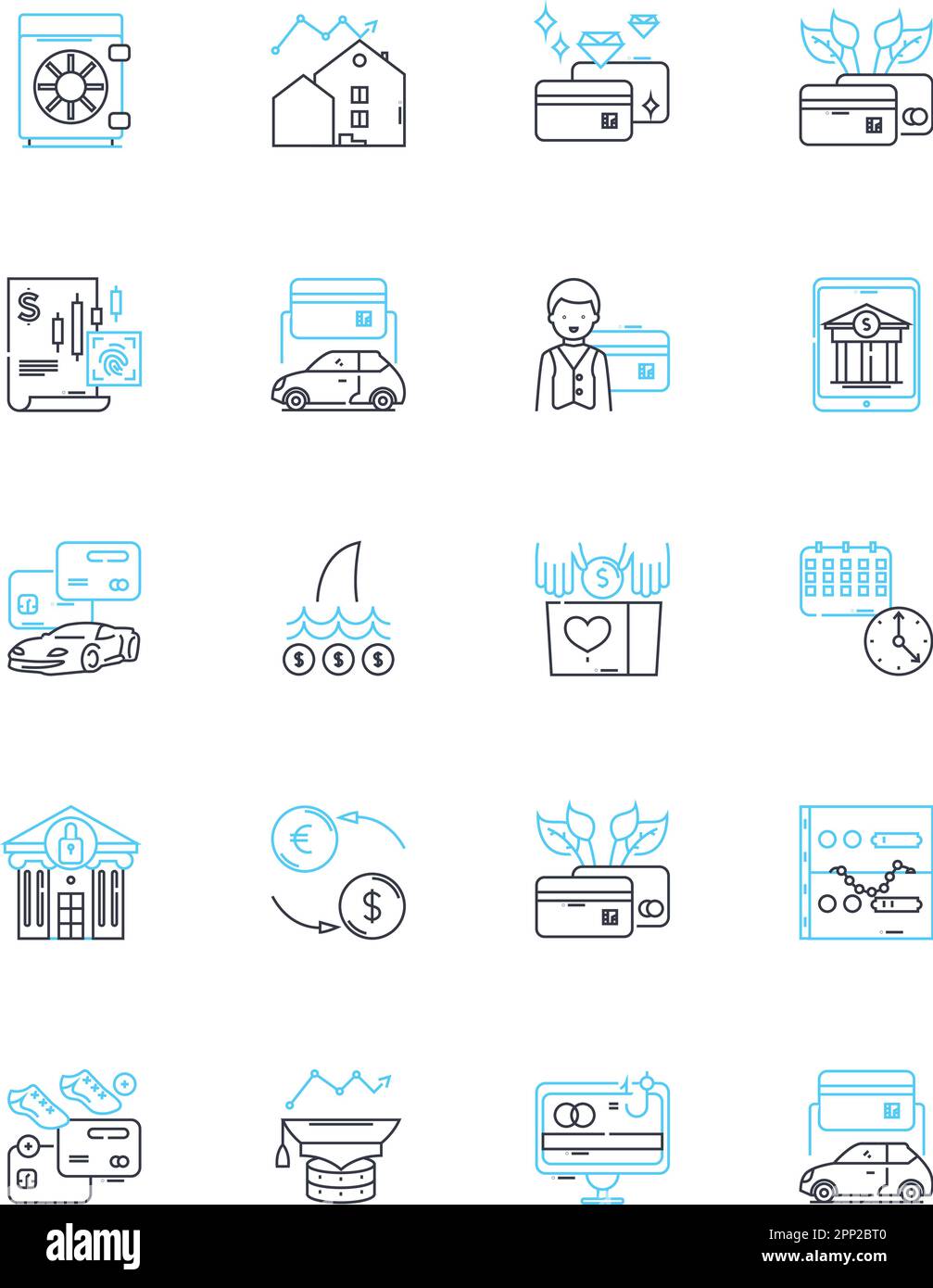 Cloud computing linear icons set. Virtualization, Scalability, Agility, Convenience, Flexibility ...