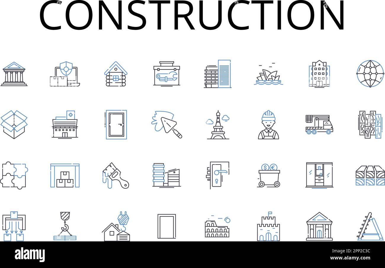 Construction line icons collection. Building, Fabrication ...