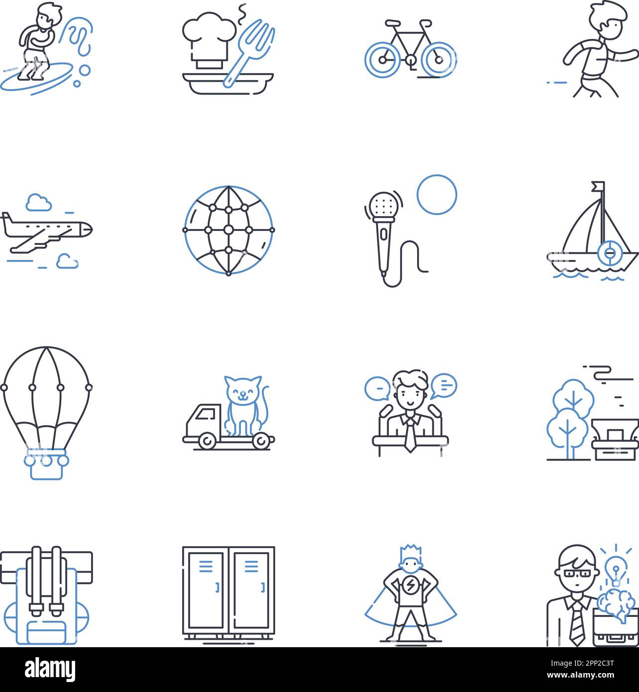 Athletic challenges line icons collection. Endurance, Stamina, Agility ...