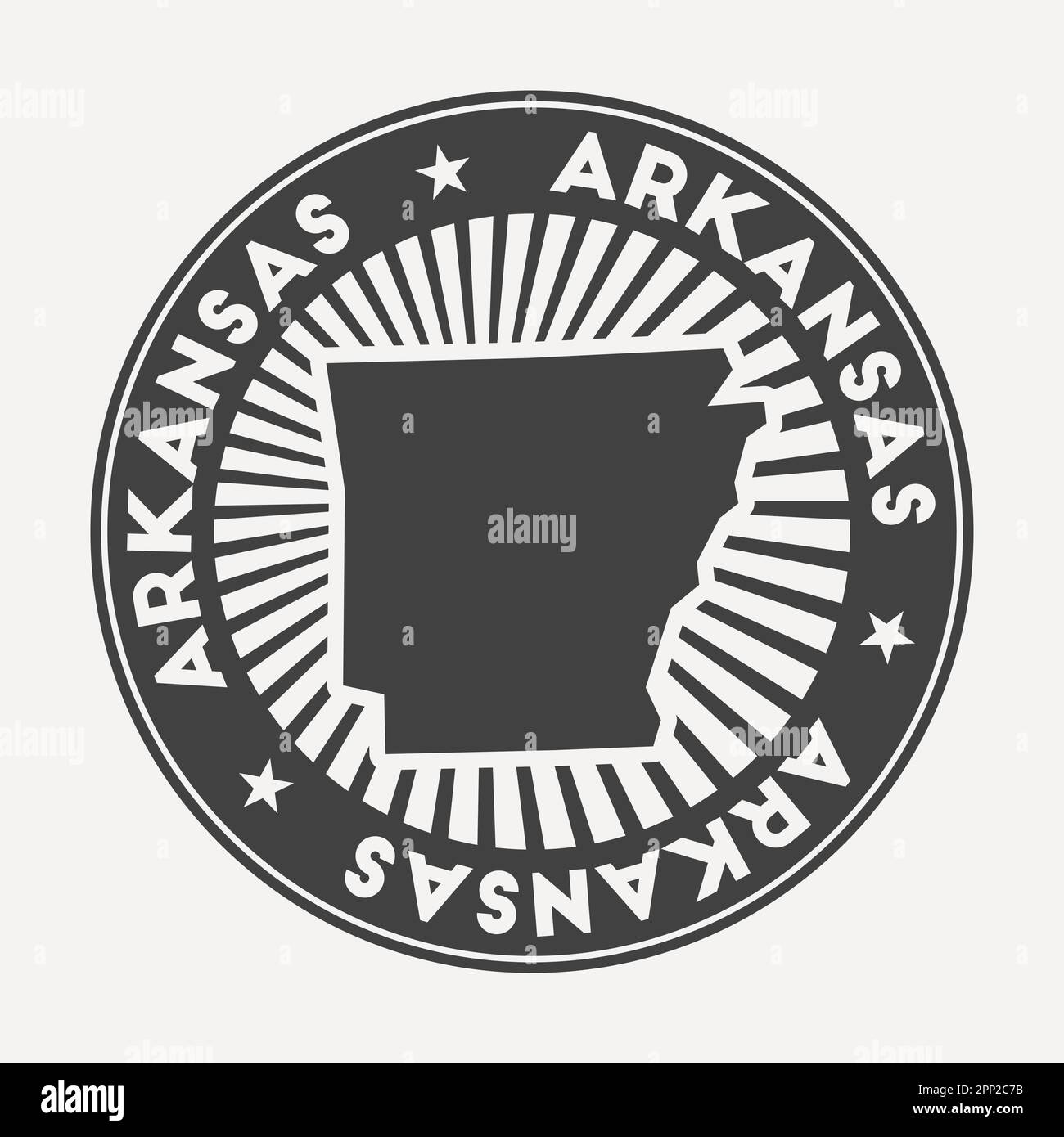 Arkansas round logo. Vintage travel badge with the circular name and ...