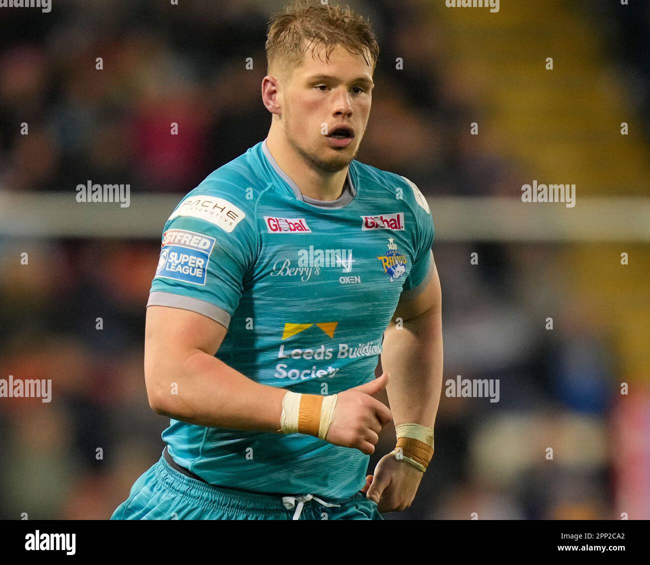 Tom Holroyd #18 of Leeds Rhinos during the Betfred Super League Round ...