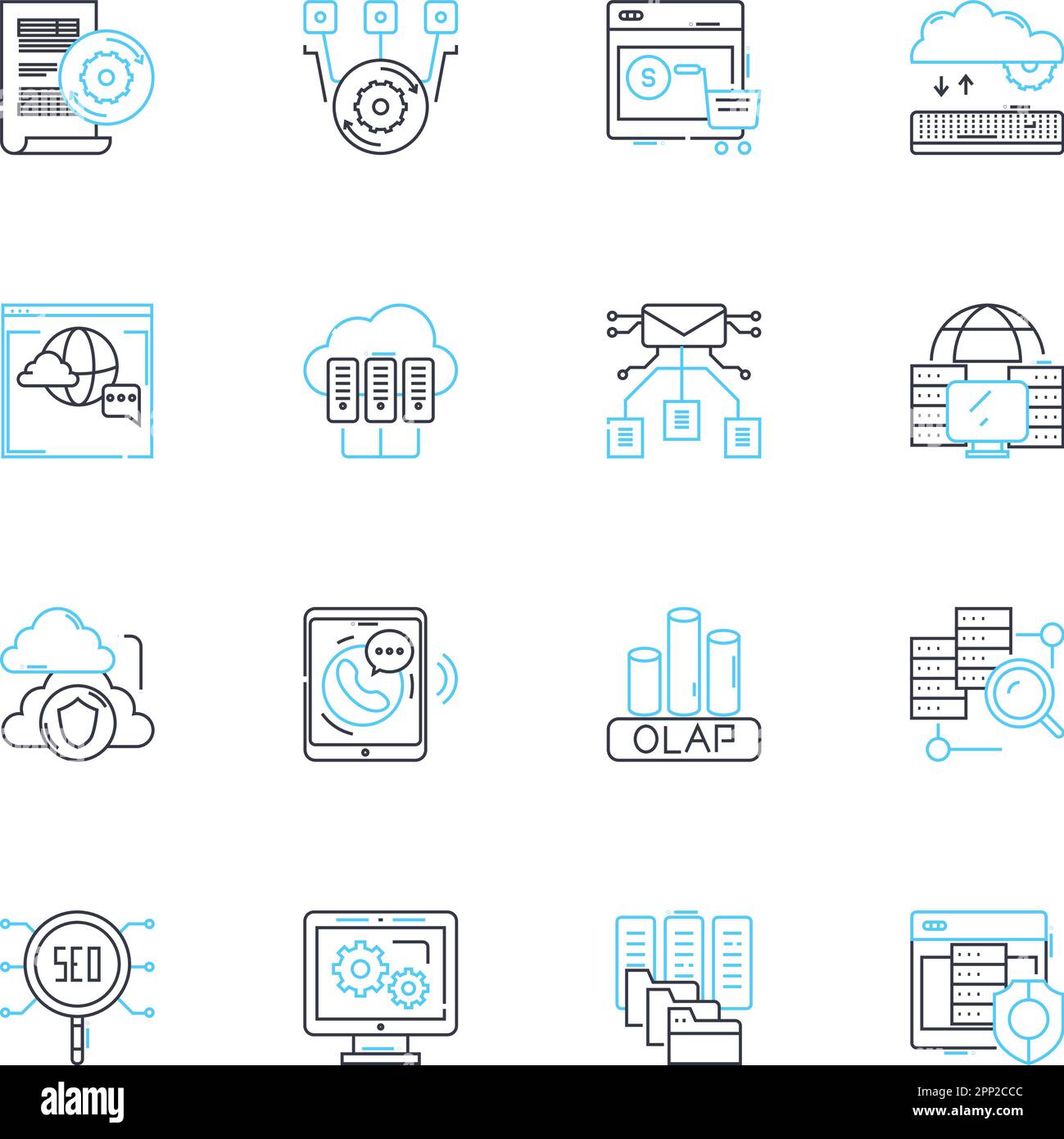 Business forecasting linear icons set. Prediction, Projections ... Business forecasting linear icons set. Prediction, Projections ...