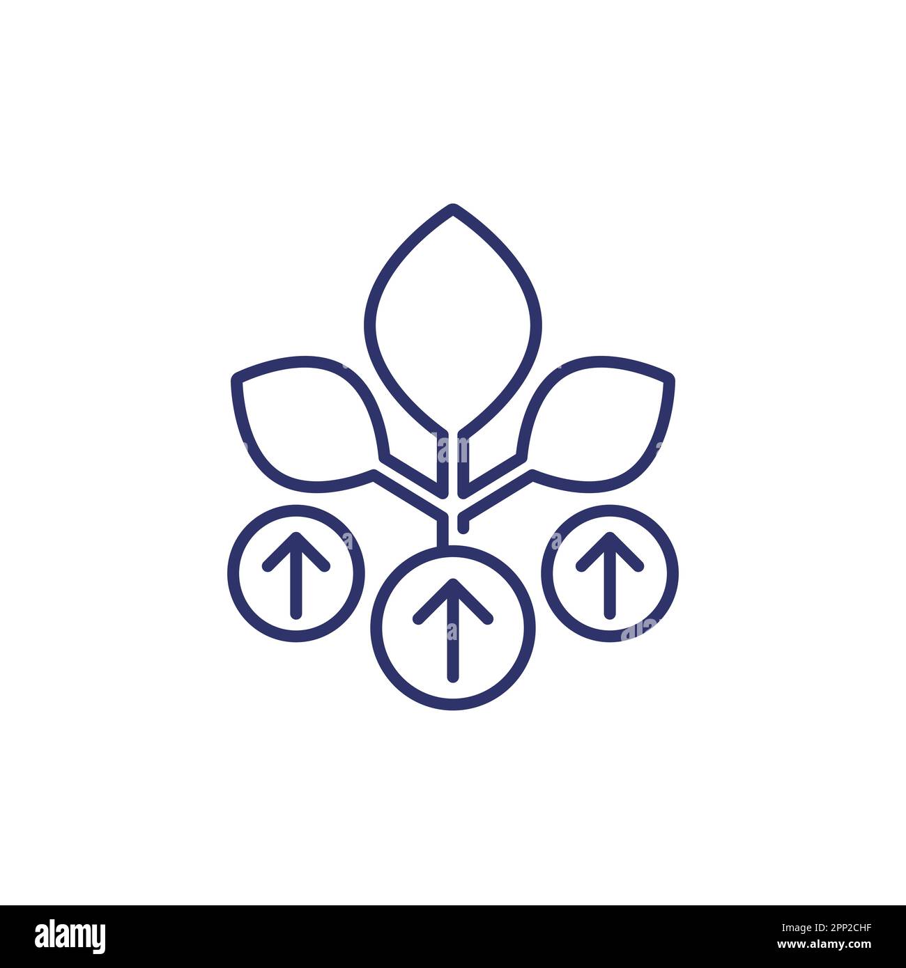 increase plant growth line icon with arrows Stock Vector Image & Art ...