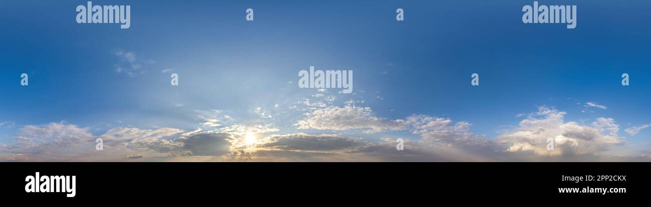 twilight skydome with evening clouds as seamless hdri 360 panorama view ...