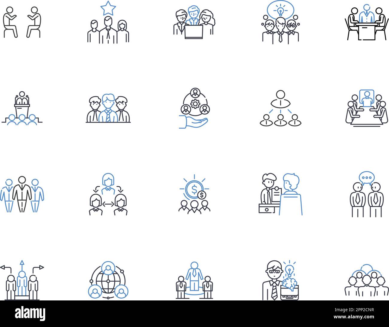 Turmoil commotion line icons collection. Chaos, Pandemonium, Turbulence ...
