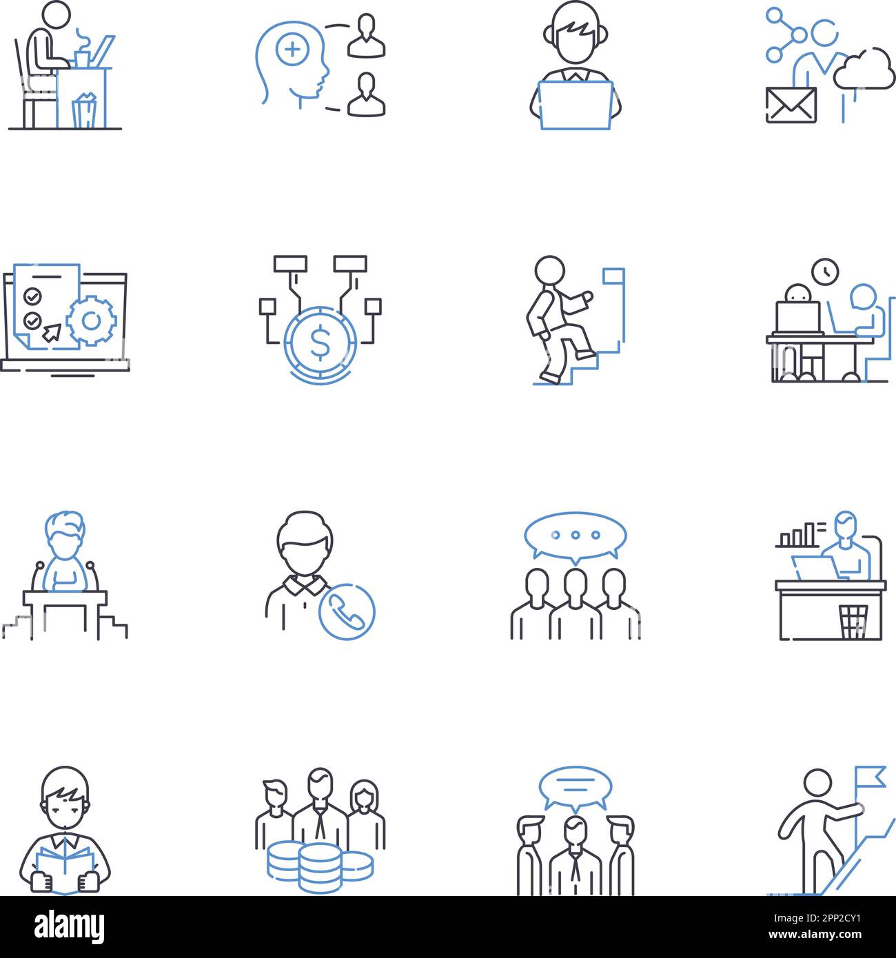 Professionals line icons collection. Experts, Specialists, Skilled ...