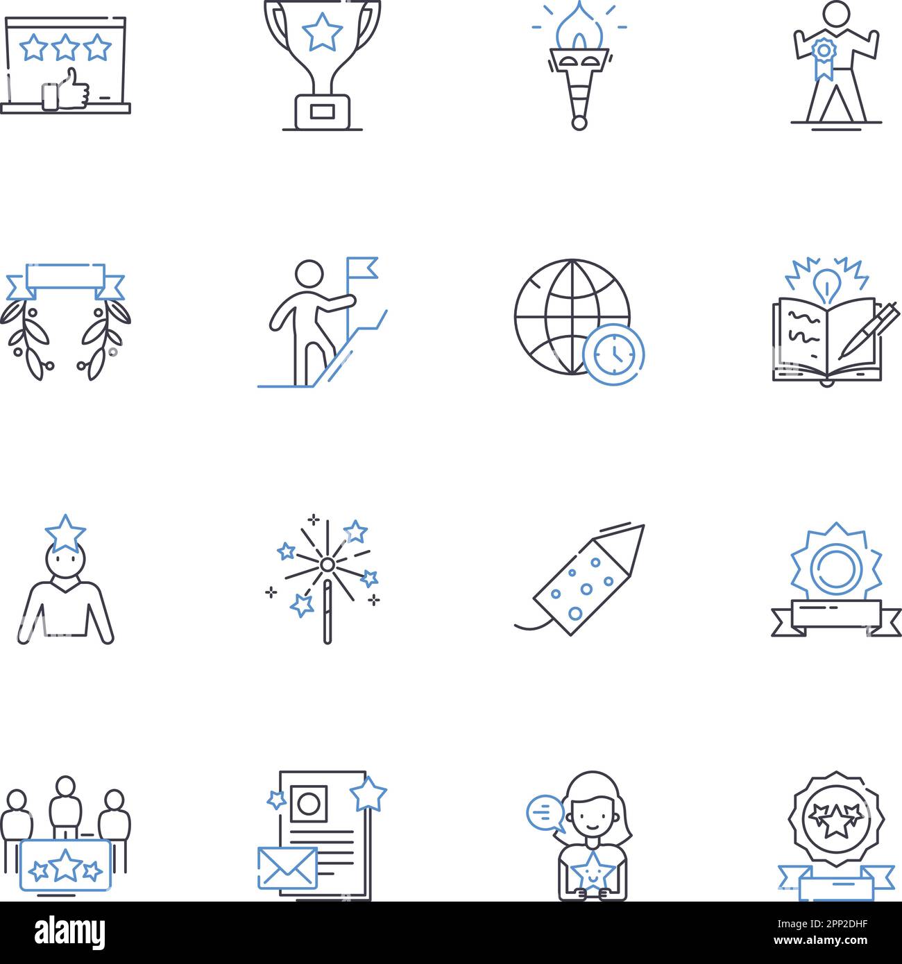 Winning line icons collection. Victory, Triumph, Success, Achievement ...