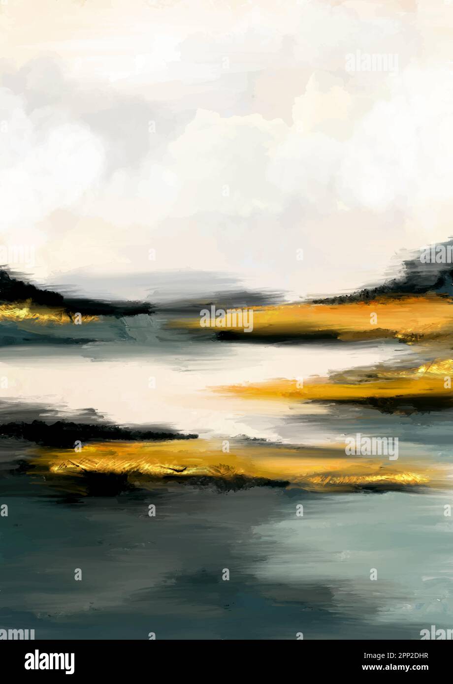 Abstract contemporary wall art with a hand painted mixed media ...