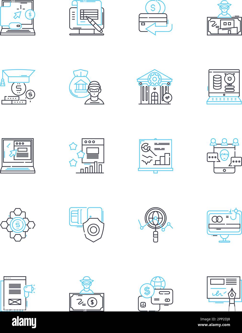 Capital Gains Linear Icons Set Investment Tax Benefit Profit Asset