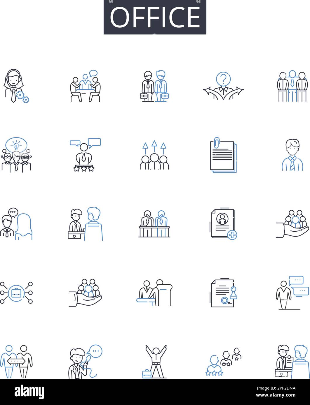 Office line icons collection. Workplace, Company, Employment, Business ...