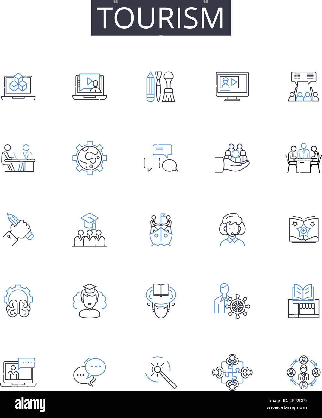 Tourism line icons collection. Travel Industry, Vacation Business ... Tourism line icons collection. Travel Industry, Vacation Business ...