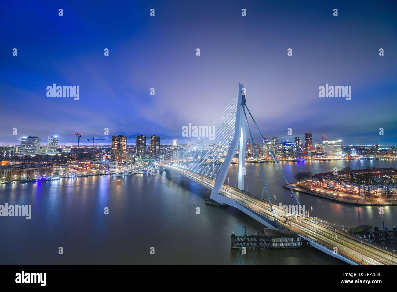 Rotterdam, Netherlands, city skyline at night Stock Photo - Alamy