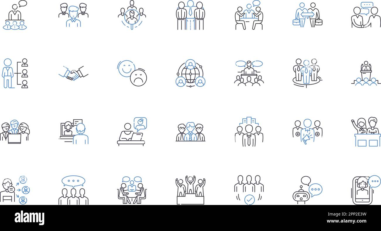 Posse line icons collection. Crew, Gang, Squad, Team, Bunch, Clique ...