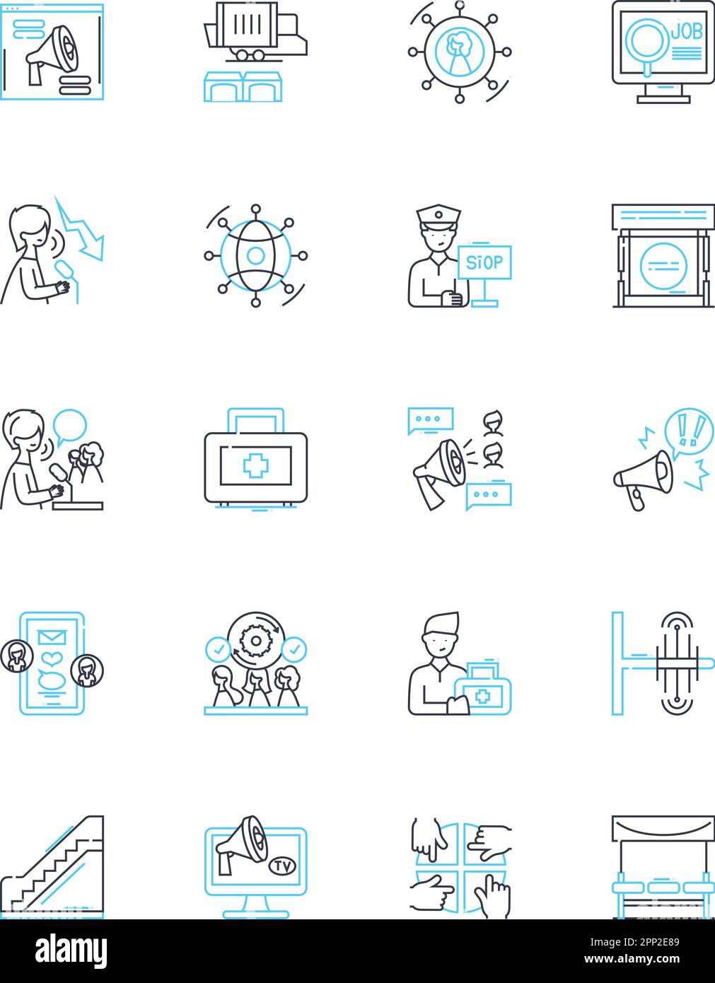 Intelligent populace linear icons set. Educated, Knowledgeable, Astute ...