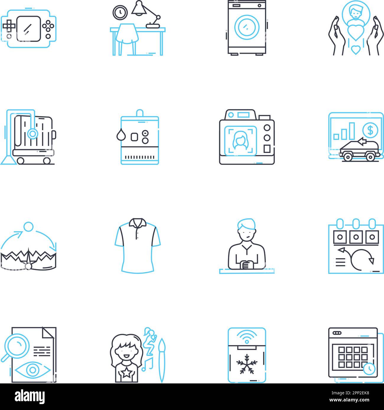 Copier linear icons set. Photocopy , Print , Scanner , Duplex ...