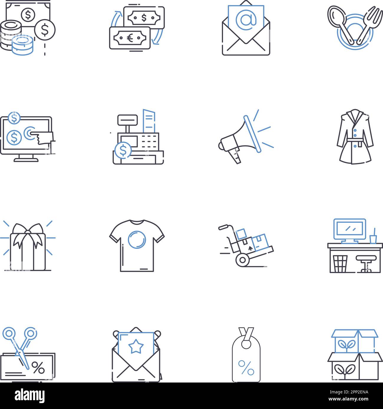 Vendor line icons collection. Quality, Reliability, Reputation ...