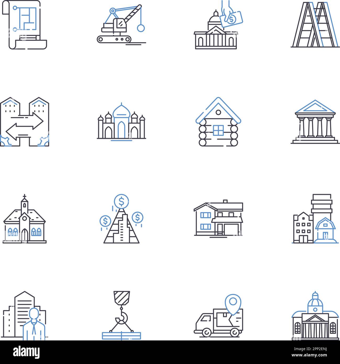 Commercial and business line icons collection. Revenue, Investment ...