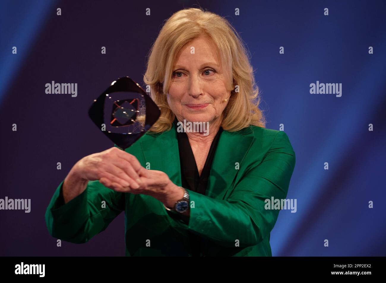 Marl, Germany. 21st Apr, 2023. Actress Maren Kroymann is on stage at ...