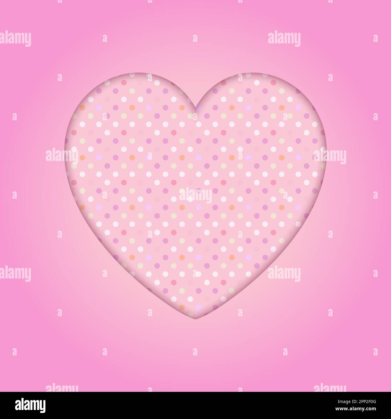 Valentines Day background with polka dot heart design Stock Vector ...