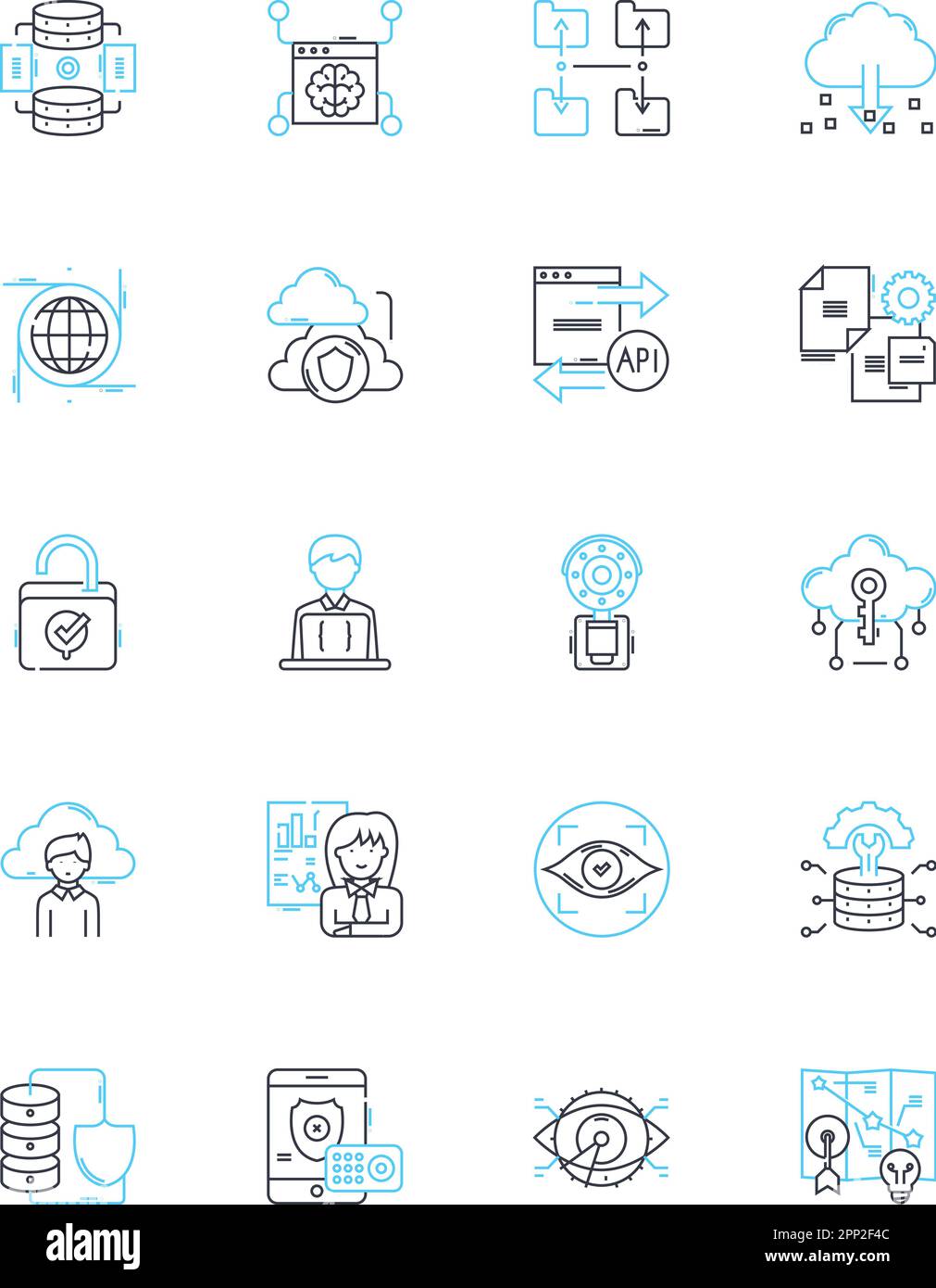 Identity theft linear icons set. Scam, Fraud, Phishing, Victim, Cybercrime, Hack, Stolen line ...