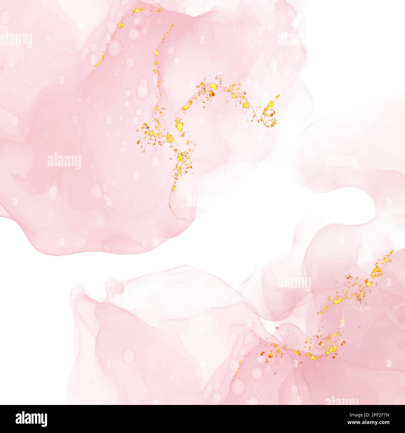 Pastel pink alcohol ink background with gold glitter elements Stock ...