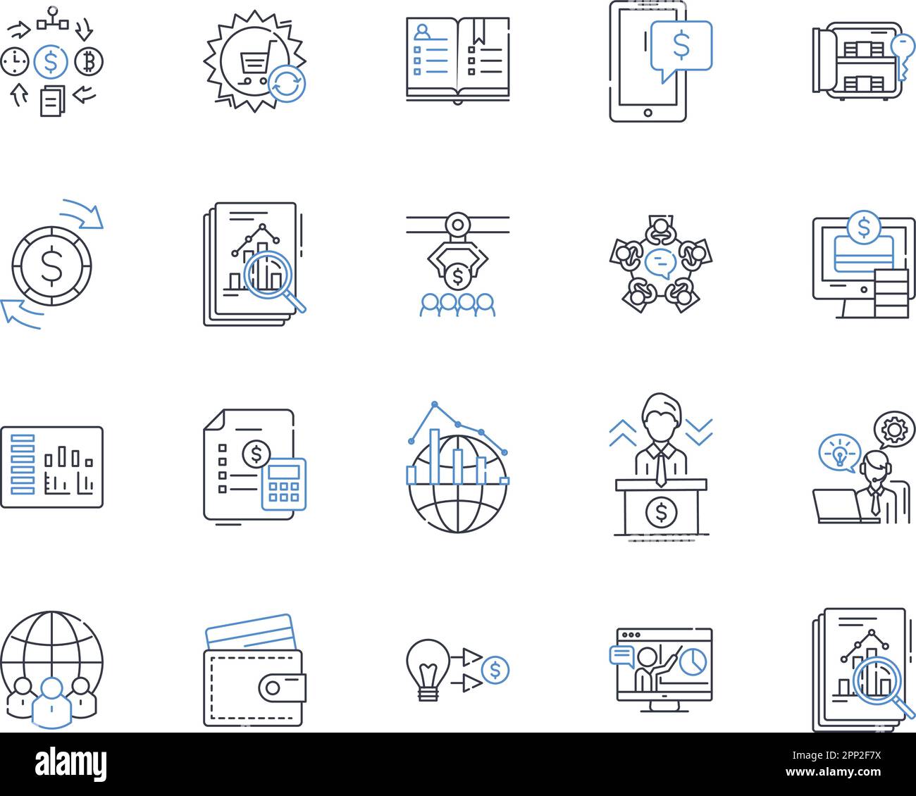 Market research line icons collection. Insights, Demographics, Competitors, Surveys, Data ...