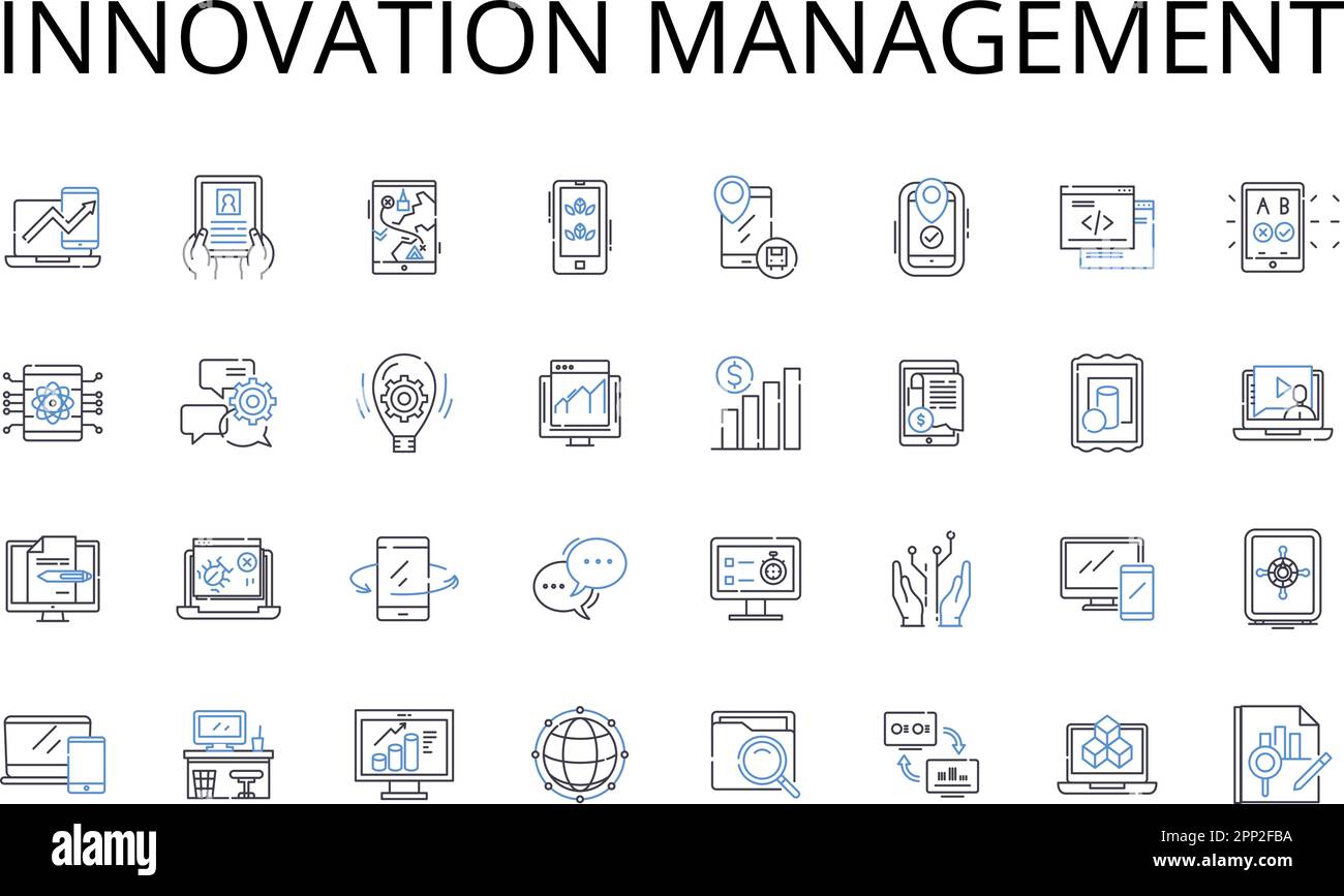 Innovation management line icons collection. Change management, Risk ... Innovation management line icons collection. Change management, Risk ...
