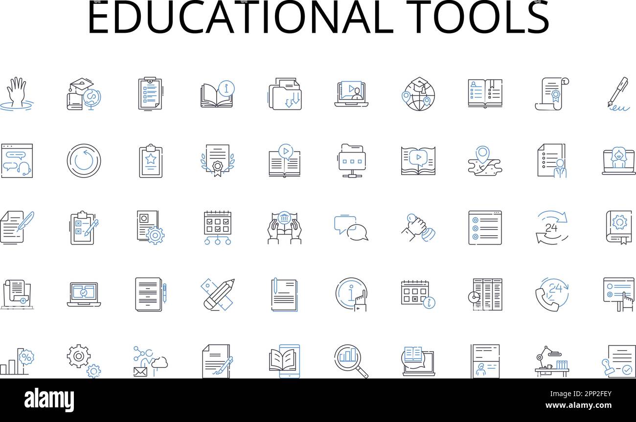 Educational tools line icons collection. Composition, Typography, Color ...