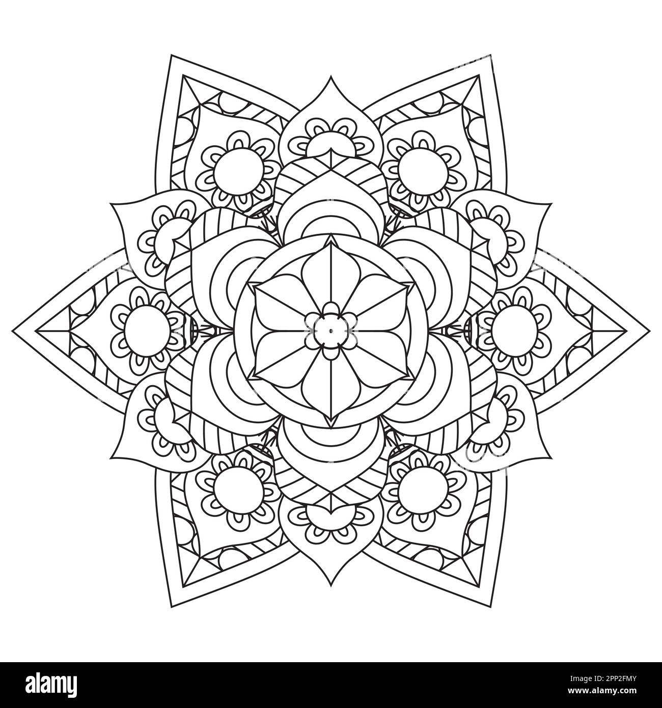 Decorative outline mandala design for colouring book Stock Vector Image ...