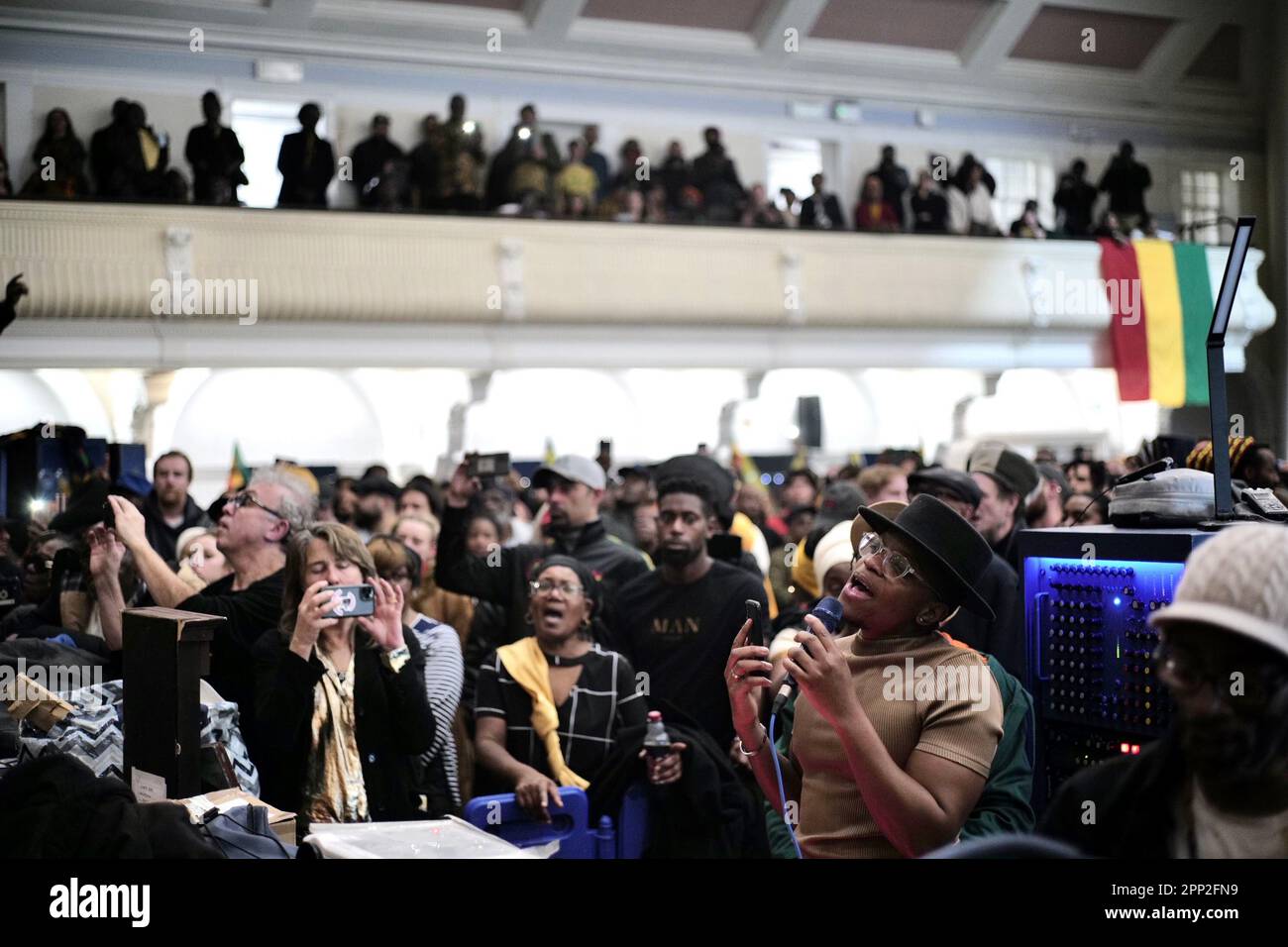 London, UK. 21st Apr 2023. The ‘Nine night’ ritual was held at ...