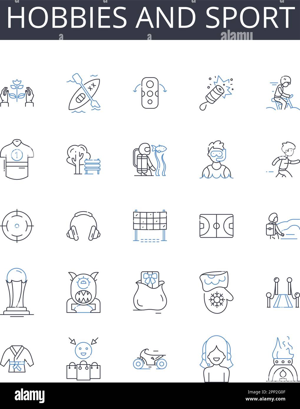 Hobbies and sport line icons collection. Visionary, Strategic ...