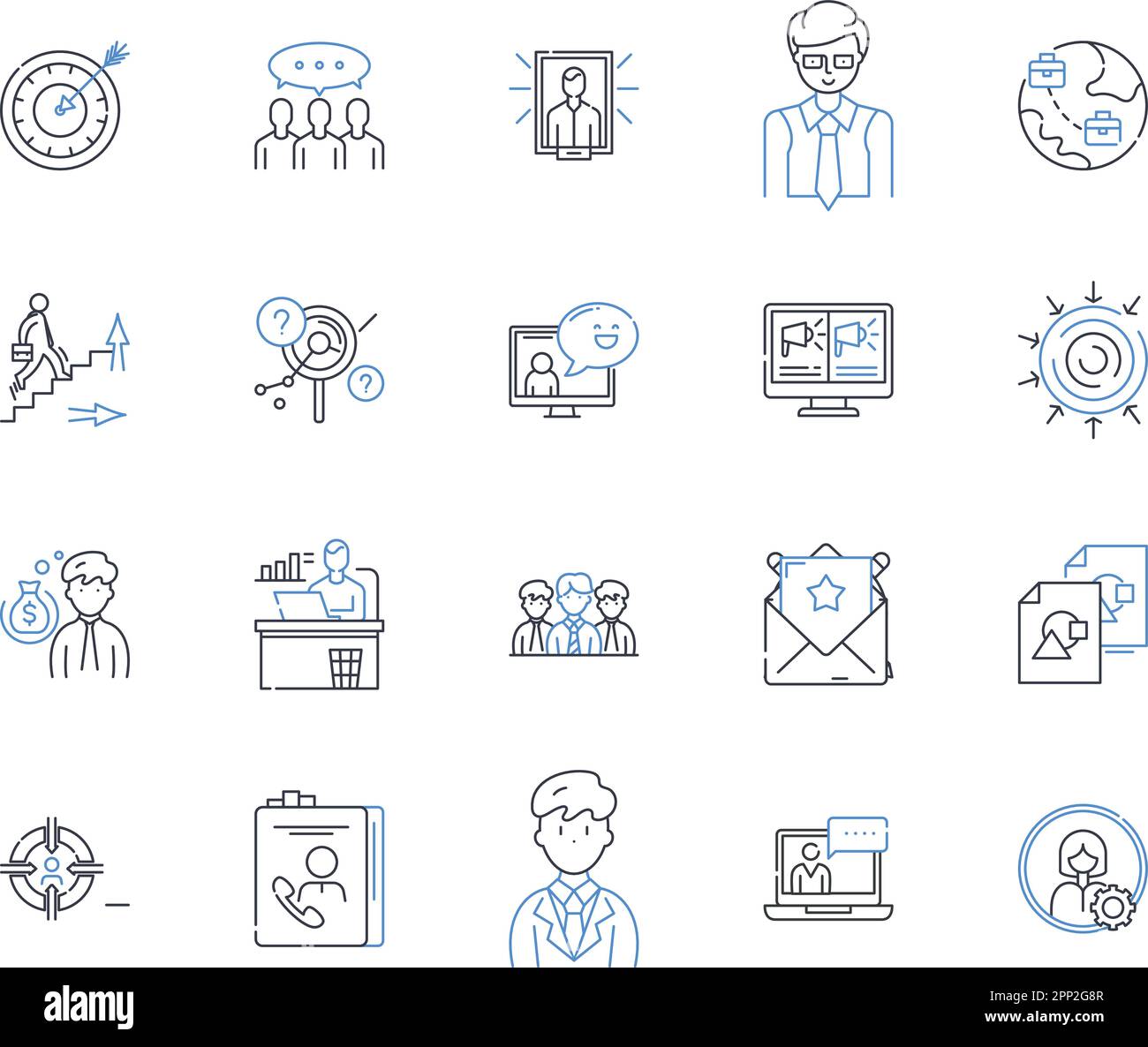 Continuous improvement line icons collection. Progress, Evolution, Development, Growth ...