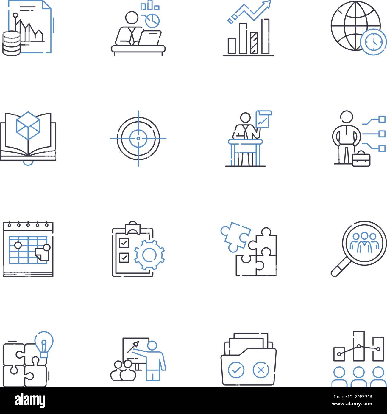 Performance Evaluation Line Icons Collection Assessment Analysis