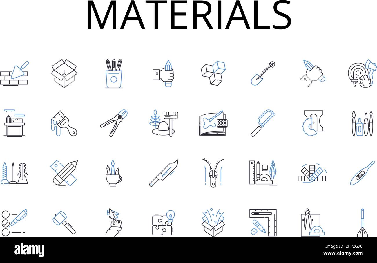 Materials line icons collection. Comestibles, Ingredients, Elements ...