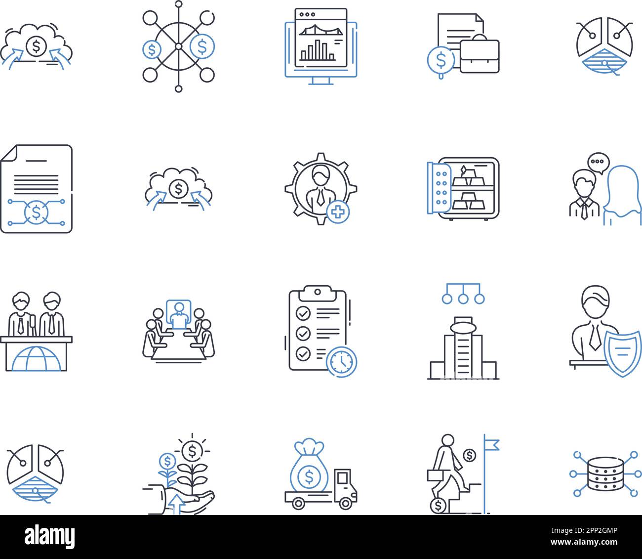 Resource Allocation Line Icons Collection Prioritization Optimization