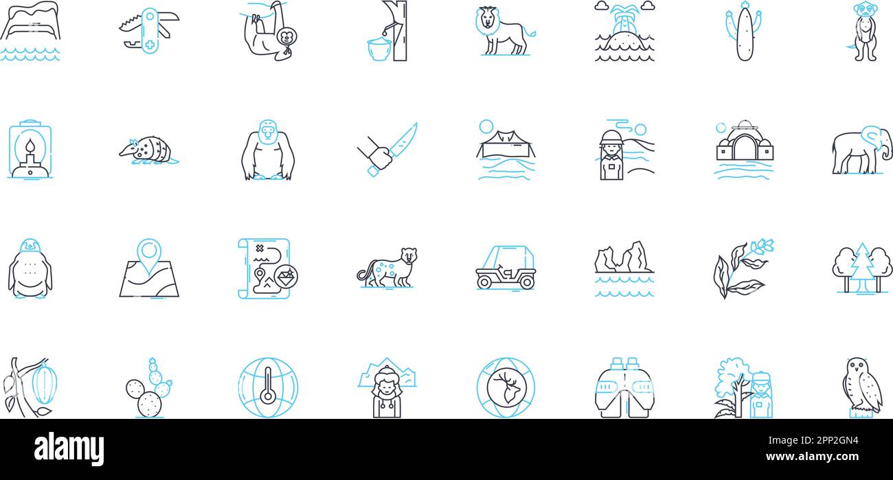 Environment linear icons set. Sustainability, Pollution, Conservation ...